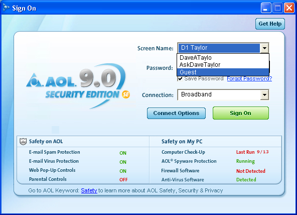 Log in to America Online (AOL) as a guest? Log in to America Online (AOL) as a guest?