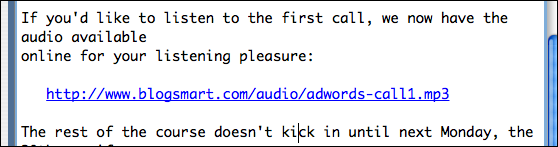 How can I save mp3 links from email messages?