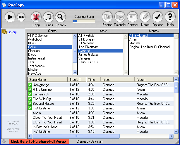 How do I get songs off my iPod?