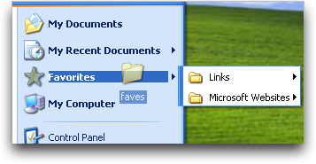 How do I add a folder to my Windows XP Start Menu?