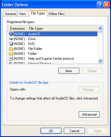How do I selectively show filename suffixes in Windows XP?