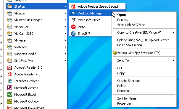 How do I stop an application from starting when Windows XP boots?