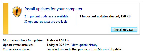 Can I force a Windows 7 OS system update?