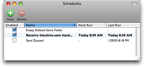 How do I schedule email in Microsoft Entourage?