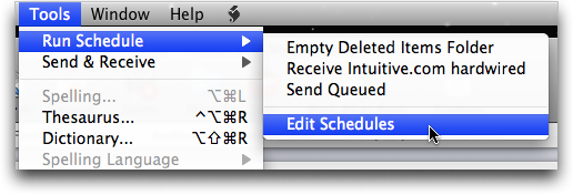 How do I schedule email in Microsoft Entourage?
