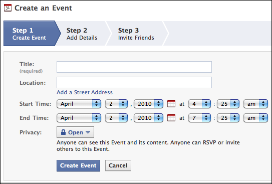 How do I create an event for my Facebook group?