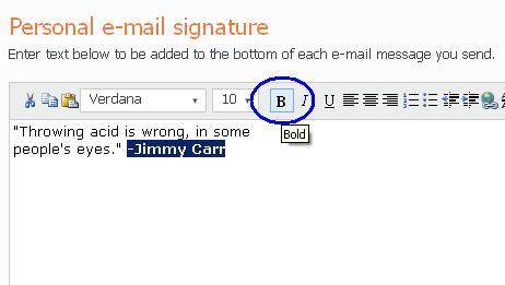 How can I set a “signature” in MSN Hotmail?