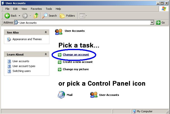 How can I password protect a Microsoft Windows PC?