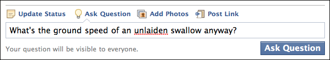How do I ask a question to my Facebook friends?