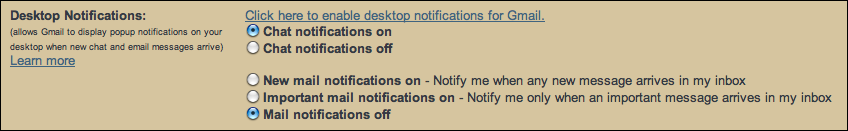 How can I get and enable Google Gmail Desktop Notifications?