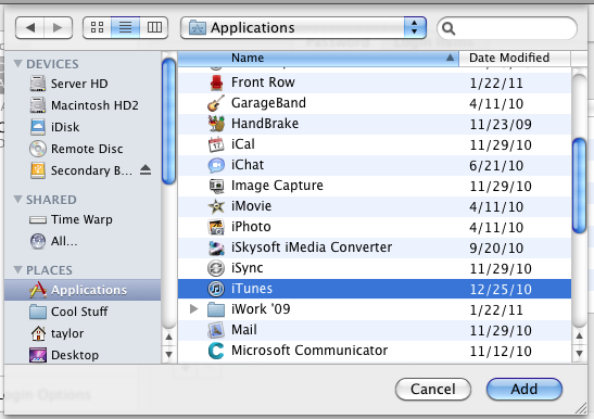 How can I have iTunes automatically start when I reboot?