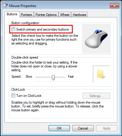 How can I make my PC Mouse Left Handed?