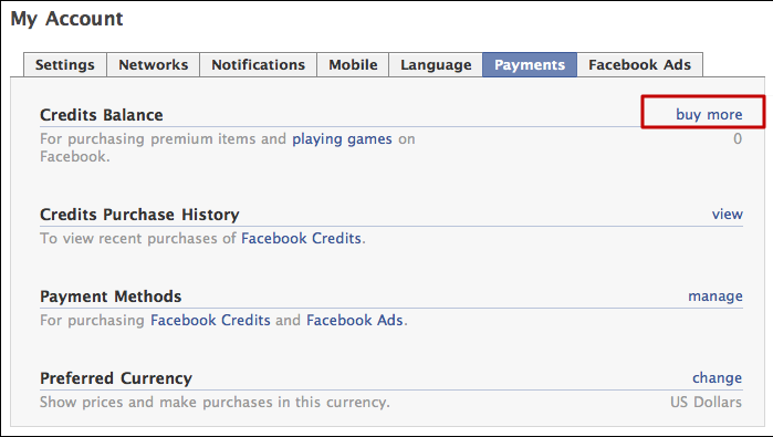Can I still gift someone Facebook credits?