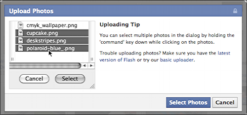 Upload an entire picture/photo album to Facebook?