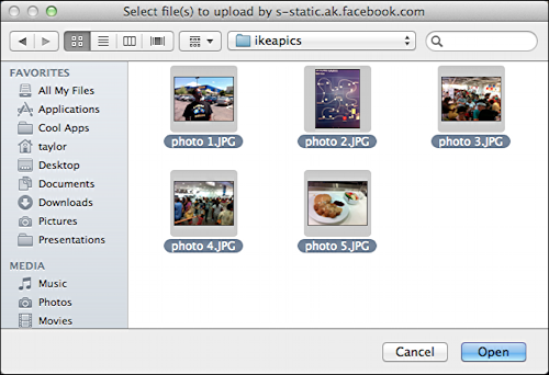 Upload an entire picture/photo album to Facebook?