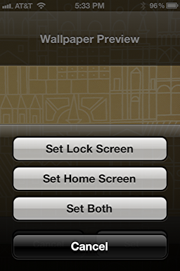 How do I set the home screen background on my iPhone?