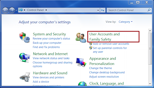 Change my Windows 7 account password?