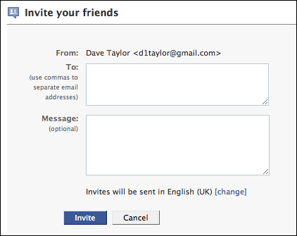 How do I invite someone (a friend) to join Facebook?