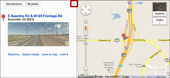 Can I find restaurants near an intersection in Google Maps?