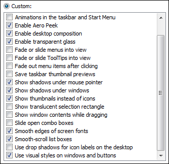 How can I speed up my Windows 7 graphical GUI interface?