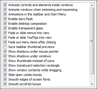 How can I speed up my Windows 7 graphical GUI interface?