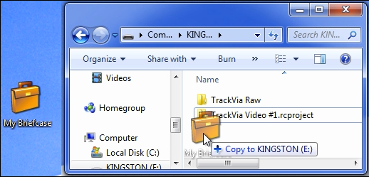 How do I work with Microsoft Briefcase on my Windows PC?