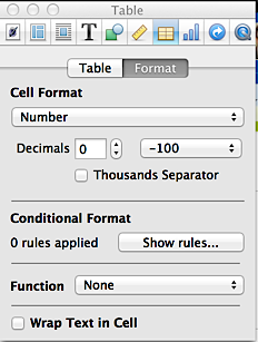 Fix Numeric Formatting in Apple Pages Table Cell?