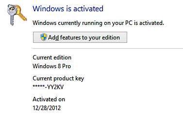 How do I activate Windows 8?