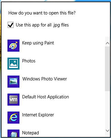 Change default app for pictures on Windows 8?