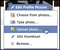 Fast way to update my Facebook profile photo?