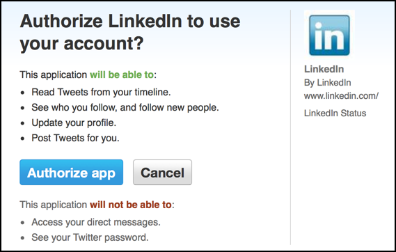 How do I add Twitter connectivity to my LinkedIn account?