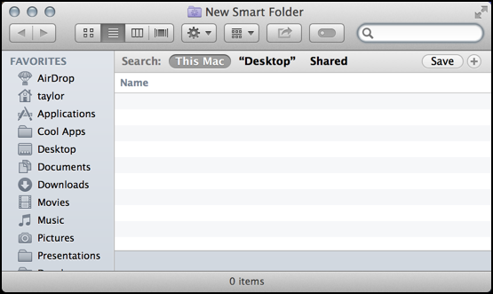How do I create a Smart Folder in Mac OS X?