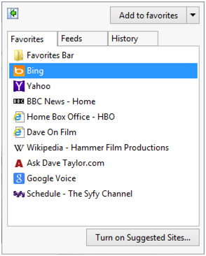 How do I Sort and Organize Favorites in Internet Explorer 11 on Windows 8?