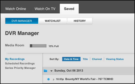 Can I schedule DVR recordings via the Xfinity web page?
