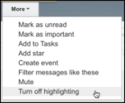 Remove yellow highlight from Gmail message?
