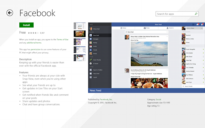 How do I add Facebook to my Windows 8 tablet?