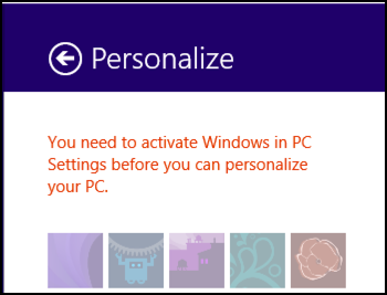How do I Activate my Windows 8 PC Settings?