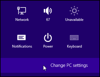 How do I Activate my Windows 8 PC Settings?