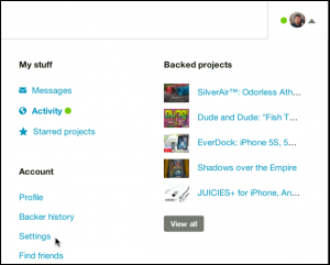 How do I change my Kickstarter password?