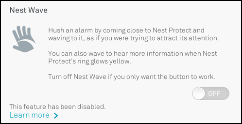 How to disable Nest Protect “Nest Wave” feature?