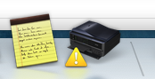 What’s the yellow triangle on my printer icon mean?