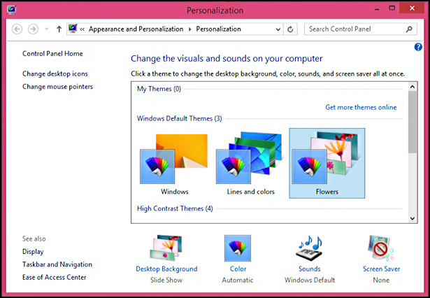 How can I change my Windows 8 desktop wallpaper?