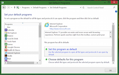 How do I set the default Web browser in Windows 8?