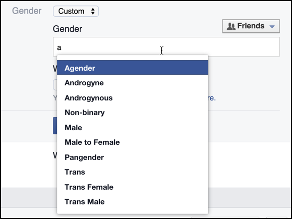 Specify a custom gender on Facebook?
