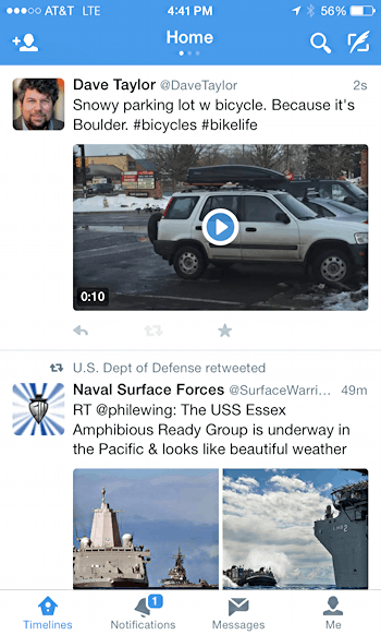 How do I record a video in Twitter on my iPhone?