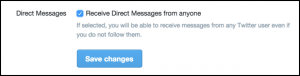 How can I let anyone direct message (DM) me on Twitter?