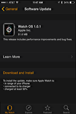 How to update my Apple Watch software?