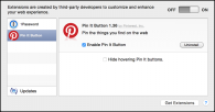 Disable hovering “Pin It” button in Safari?