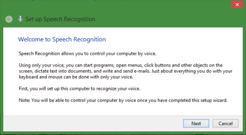 How do I enable speech recognition on Windows 8?