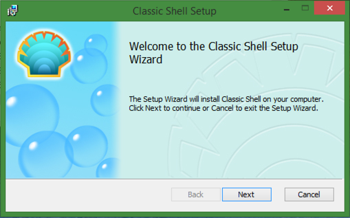How do I update Classic Shell menu in Windows 8?